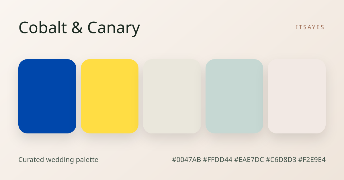Cobalt & Canary Wedding Palette | ItsaYes